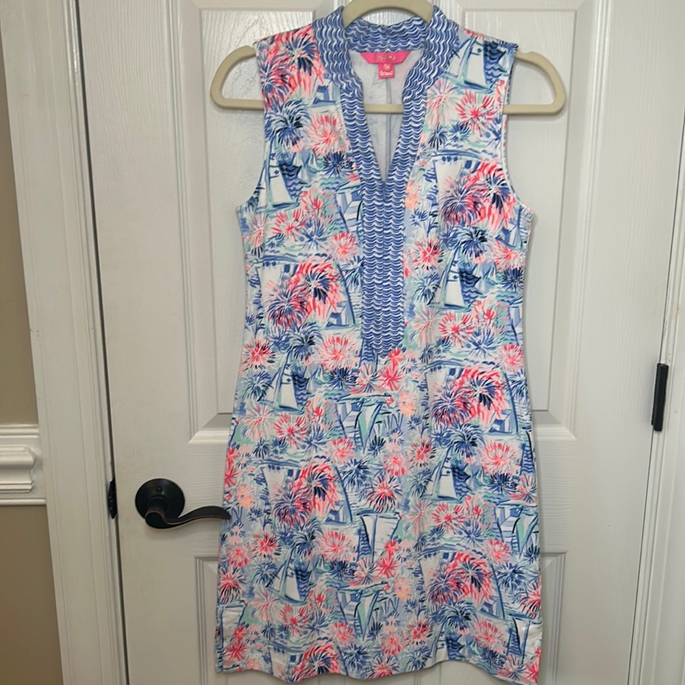 Lilly Pulitzer Larsen Sea To Shining Sea Dress (Xs) - Gem